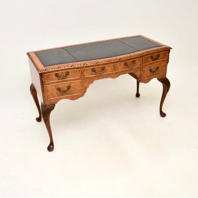 Burr Walnut Leather Top Desk 1930s