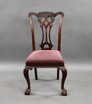 Antique Mahogany Chippendale Style Dining Chairs 1910 Set of 6