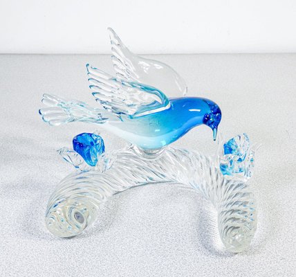 Murano Glass Bird Sculpture Mid Century Italian Modern Murano Glass