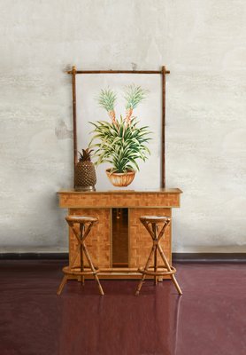 Bamboo bar cabinet store