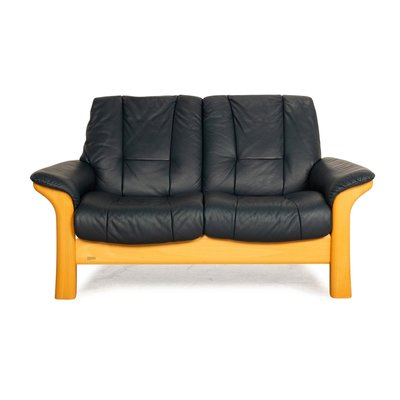 Windsor Leather Two Seater Sofa in Dark Blue from Stressless