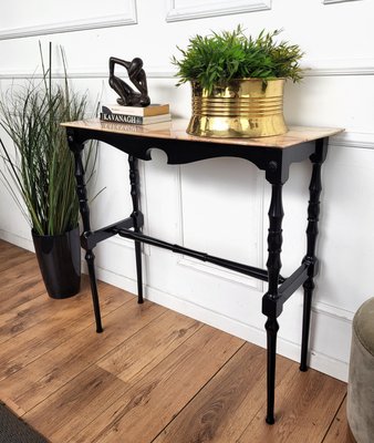 Black brass console table store