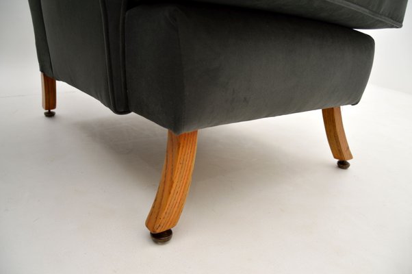 Vintage Velvet Wing Back Chairs 1950s Set of 2 for sale at Pamono