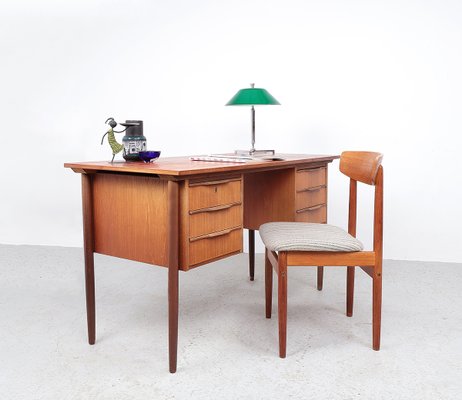 Danish Design Teak Desk with Drawers 1960s