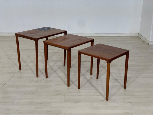 Danish Teak Nesting Tables Set of 3 for sale at Pamono