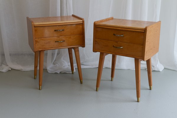 Vintage Scandinavian Modern Bedside Tables from Talgo Mobler 1950s Set of 2