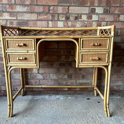 Cane Bamboo Dressing Table Desk