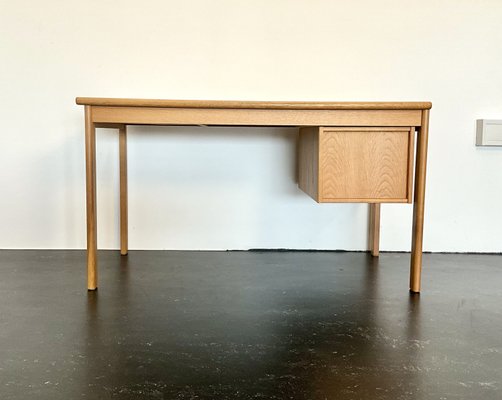 Mid Century Modern Danish Oak Desk with Sliding Top by Peter Lovig Nielsen for Lovig 1960s