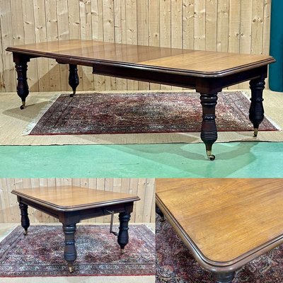 Antique English Crank Table with Three Extensions