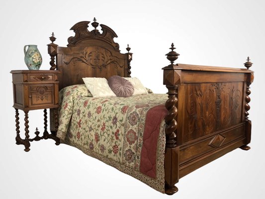 Antique oak bed frame store