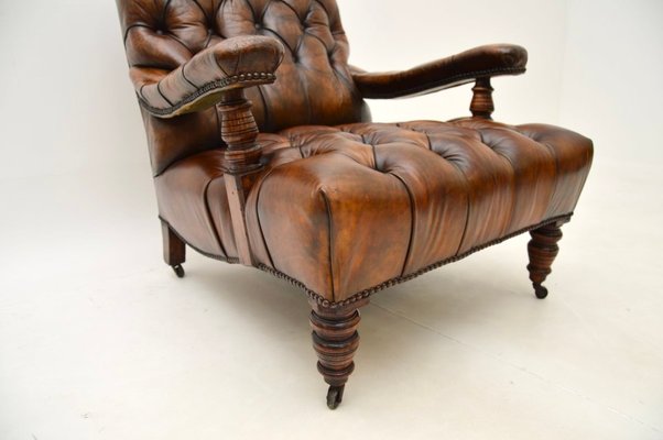 Victorian Howard Leather Armchair 1880s