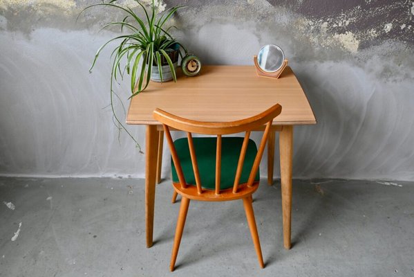 Small Vintage Scandinavian DIning Table with Compass Legs for sale at Pamono