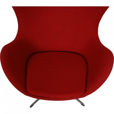 Egg Chair in Red Fabric by Arne Jacobsen
