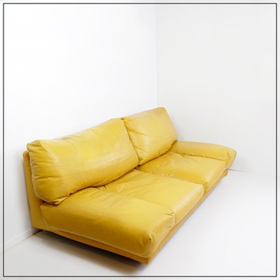 Yellow leather sofa for sale store