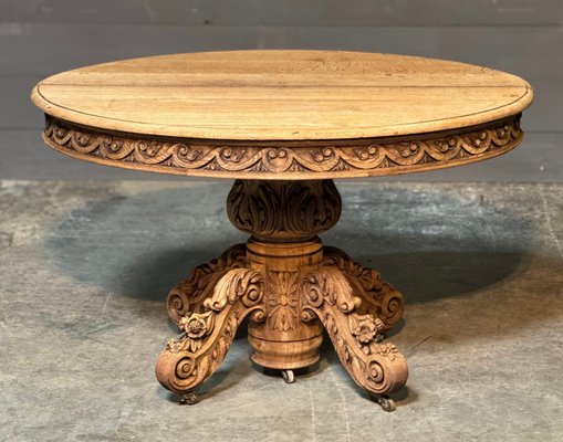 French Carved Oak Centre Table 1880 for sale at Pamono
