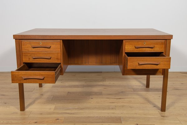 Mid Century Freestanding Teak Desk 1960s