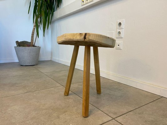 Rustic Spruce Wood Stool for sale at Pamono