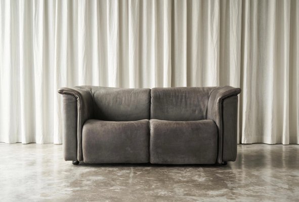 Vintage Sofa in Patinated Grey Neck Leather by Karl Wittmann for Wittmann 1970s for sale at Pamono