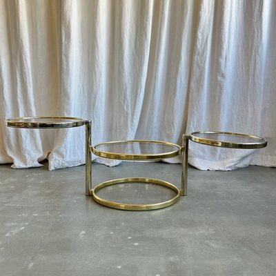 Circular brass coffee table store