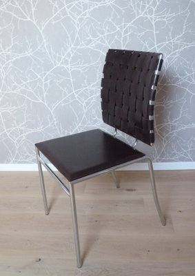 Leather and Chrome Dining Room Chairs Set of 5