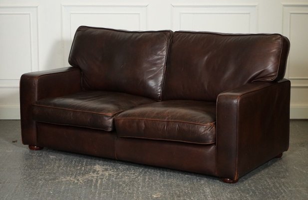 Vintage brown leather sofa store
