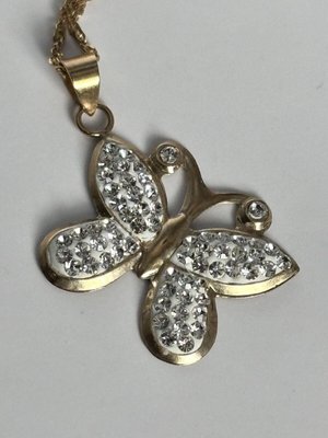 9ct gold butterfly necklace store