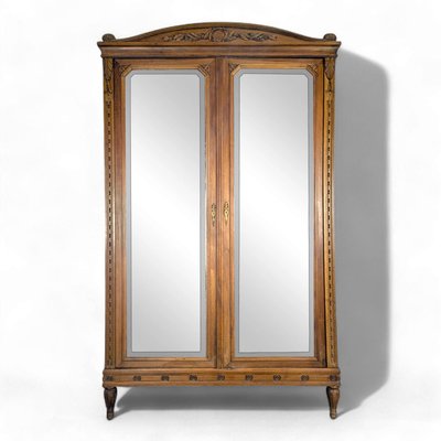 Louis XVI Style Mirror Wardrobe in Walnut