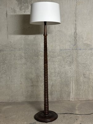 Wooden turned floor lamp store
