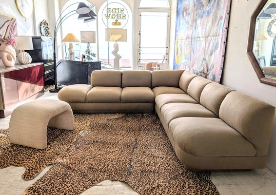Large Vintage Postmodern Curvaceous Kagan Style Corner Sofa Usa 1980s for sale at Pamono