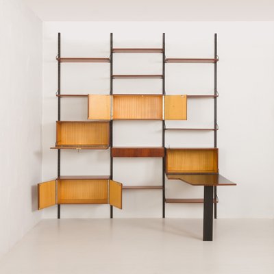 Mid Century Modern Italian Large Wall Unit with Hidden Desk 1960s for sale at Pamono