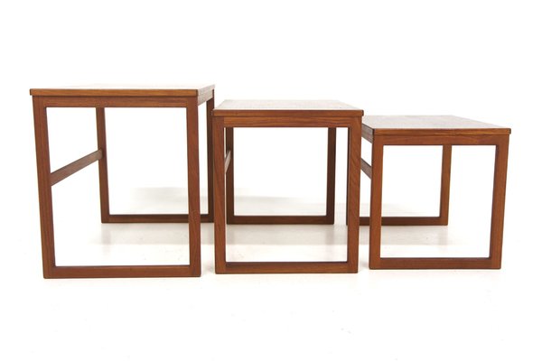 Vintage Teak Nesting Tables by Svante Skogh for Seffle Mobelfabrik 1960s Set of 3 for sale at Pamono