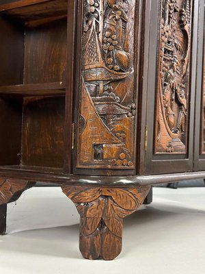Carved wood cabinet store