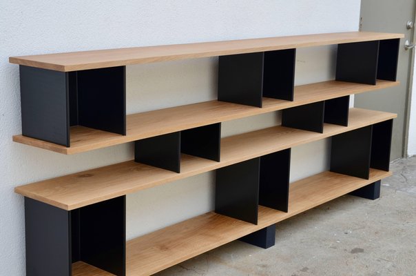 Black low shelving unit store