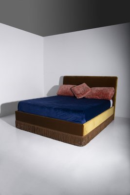 Vintage velvet bed frame store