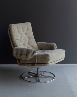 Swivel Armchair in Velour attributed to Terence Conran for Habitat 1970s