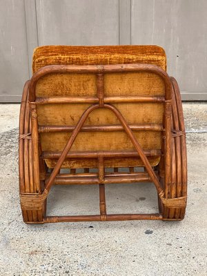 French Bamboo and Rattan Pretzel Shaped Armchair 1950s for sale at Pamono