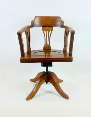 Antique Swivel Walnut Desk Chair 1890s for sale at Pamono