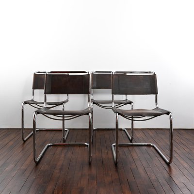B 33 Chairs by Marcel Breuer for Gebruder Thonet 1960s Set of 4