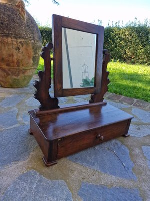 Small Walnut Dressing Table with Psiche Mirror Early 1900s for sale at Pamono