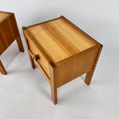 Pine Bedside Tables 1970s Set of 2