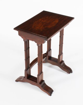 Antique Victorian Inlaid Nesting Tables 19th Century Set of 3 for sale at Pamono