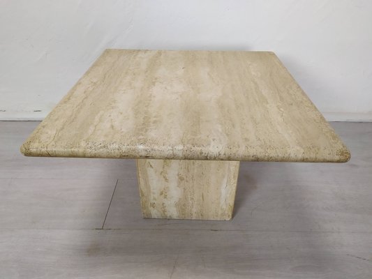 Square Travertine Coffee Table 1970s