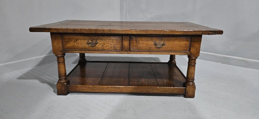 Vintage Coffee Table in Oak with Drawers for sale at Pamono