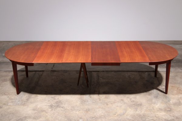 Large Teak Dining Table by Henning Kjaernulf 1960s for sale at Pamono