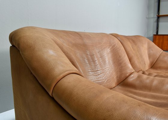 DS46 Cognac Buffalo Leather Sectional Sofa from De Sede 1976 Set of 2 for sale at Pamono
