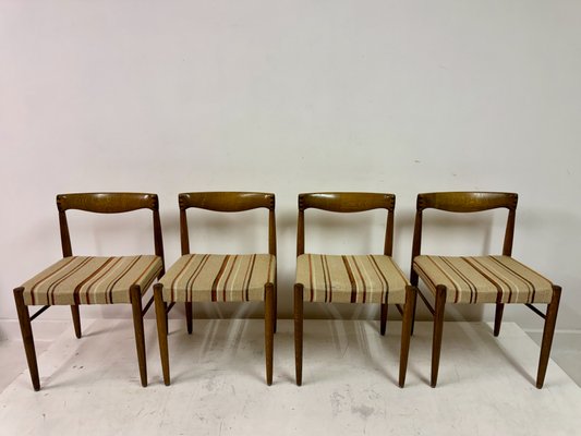Danish Oak Dining Chairs by H.W Klein for Bramin 1960s Set of 4