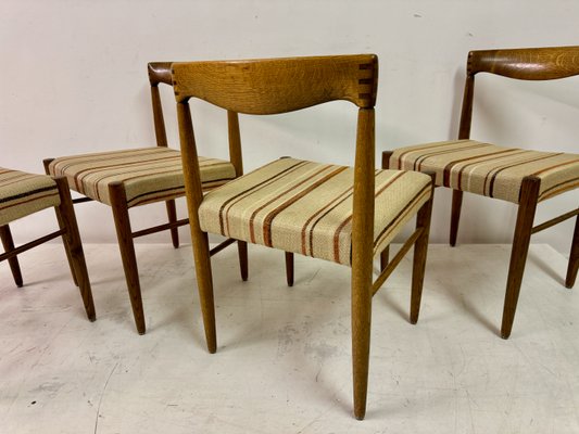 Danish Oak Dining Chairs by H.W Klein for Bramin 1960s Set of 4