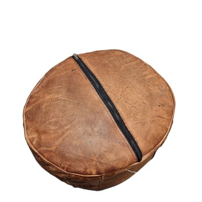 Vintage leather pouf store