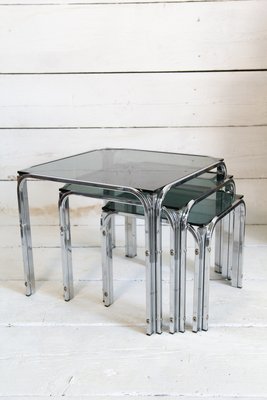 Silver metal nest of tables store