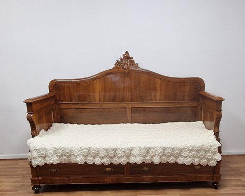 Louis Philippe Style Walnut Sofa Bed 1890s